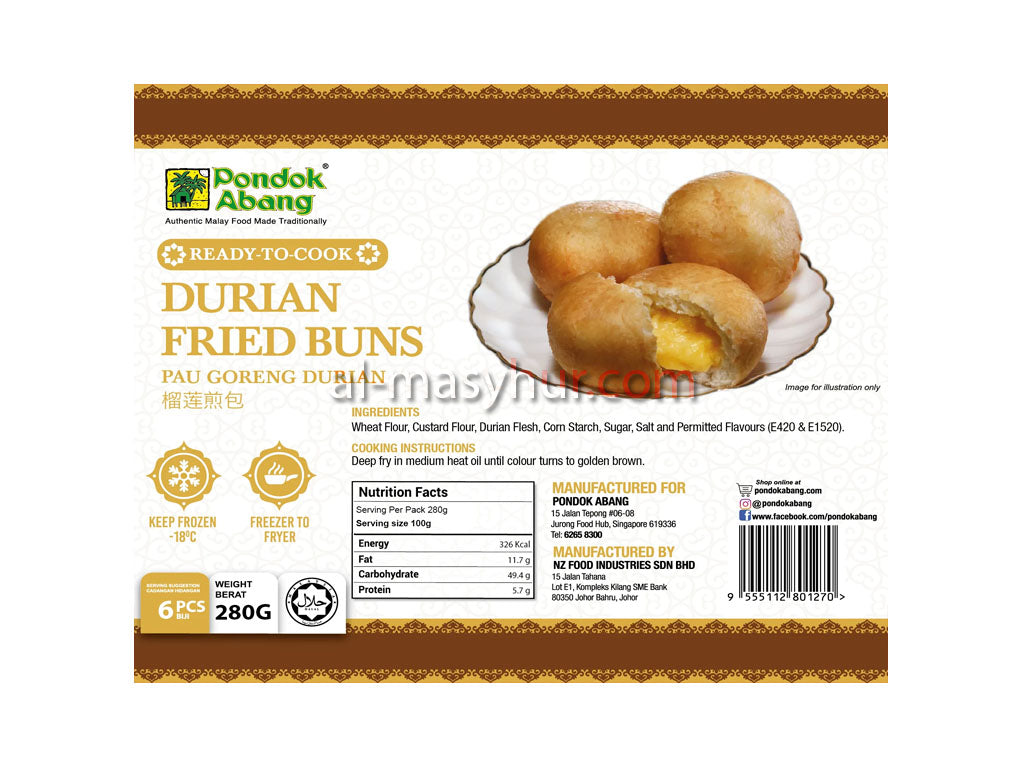E075 - Pondok Abang - Durian Fried Buns (Pau Goreng Durian) 280g | Al ...